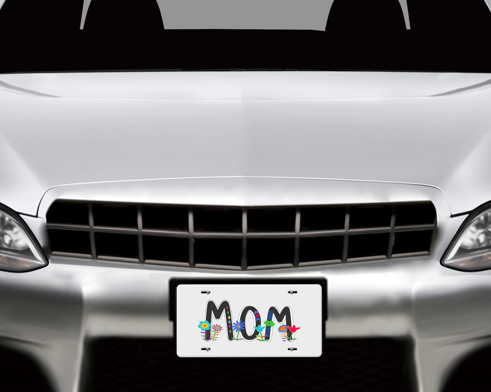 Mom License Plate-black Quote and Whimsical Flowers on a Cream - Etsy