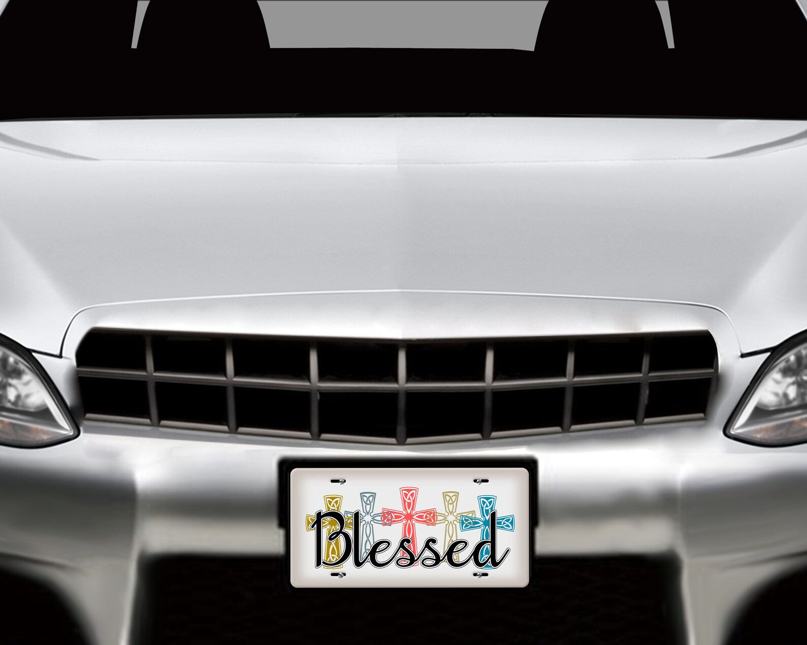 Blessed Christian License Plate-black Quote on A Colorful | Etsy