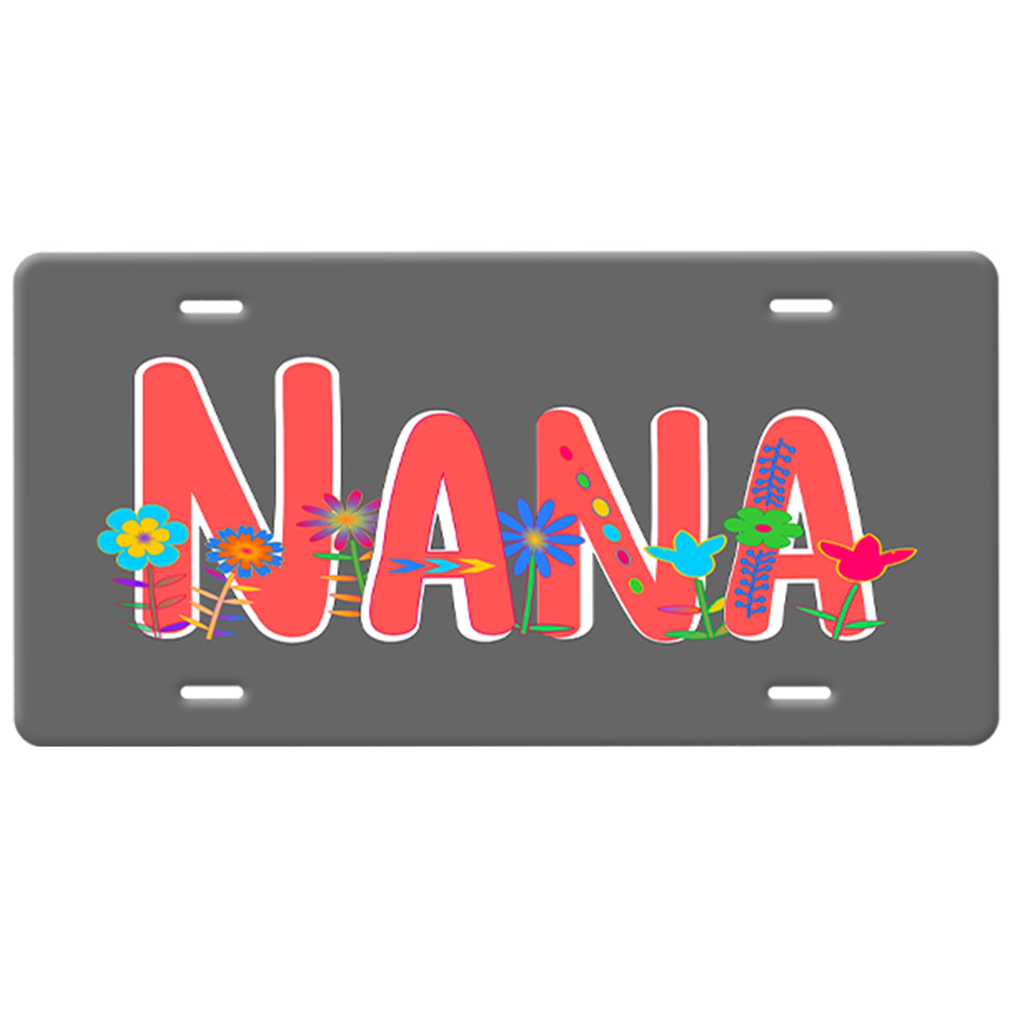 Nana License Plate grandmothercoral Quote and Whimsical - Etsy
