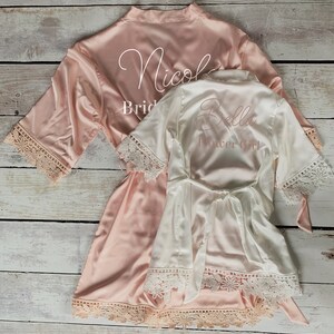 Luxury Flower Girl Robe Personalised Bridal Party Wedding Matching ...