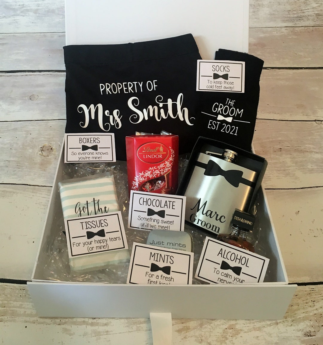 Personalised Groom Box Hamper Box Wedding Gift Survival Kit Husband ...