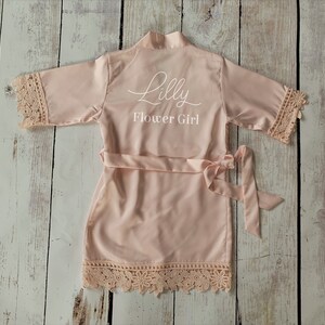 Luxury Flower Girl Robe Personalised Bridal Party Wedding Matching ...
