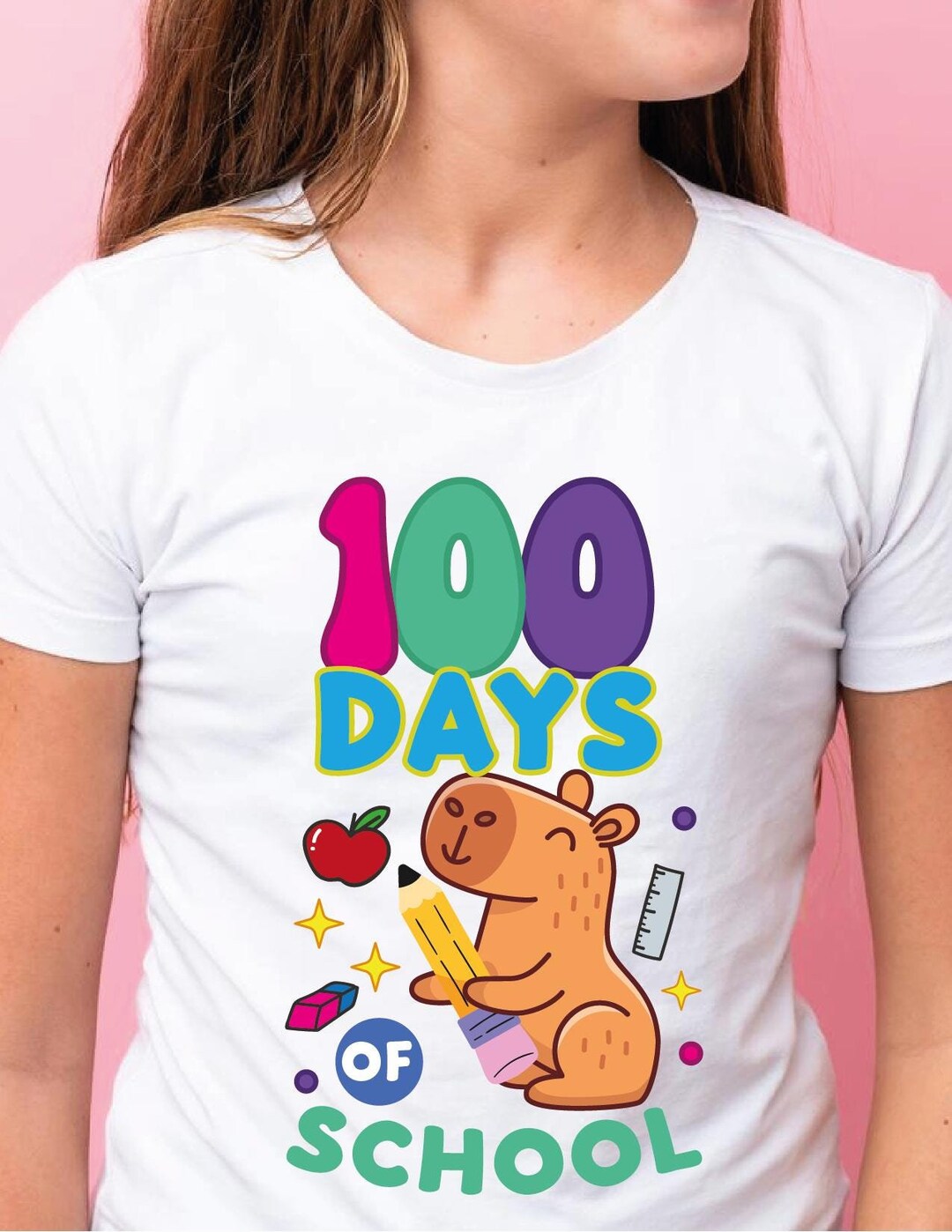 100 Days of School Capybara Design - Etsy