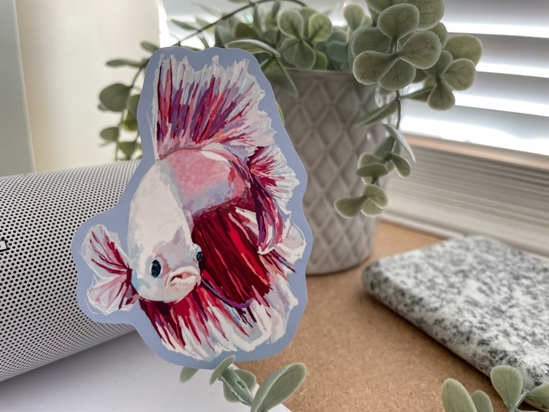 Pink Betta Fish Vinyl Sticker - Etsy