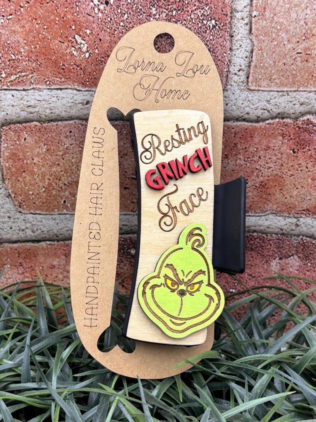 Resting Grinch Face Hair Clip SVG – Funny Holiday Laser Cut File ...