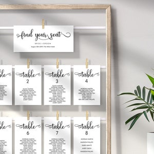 Printable Wedding Seating Chart Template, 5x7, 4x6 and 3.5x5 ...