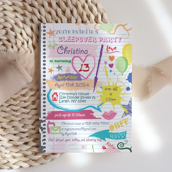 Doodle Invitation - Etsy