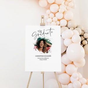 Graduation Signature Board, Modern Photo Signature Sign, Grad Party ...