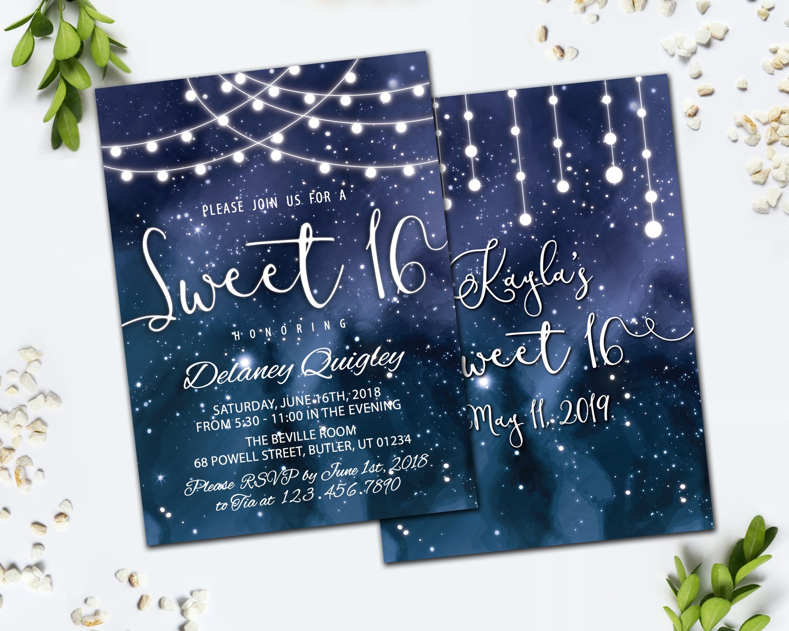 Sweet 16 Birthday Party Digital Invitation Printable String - Etsy