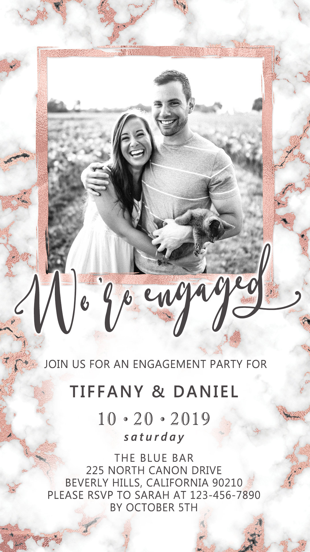 Engagement Photo Invitation Electronic Were Engaged Invite - Etsy