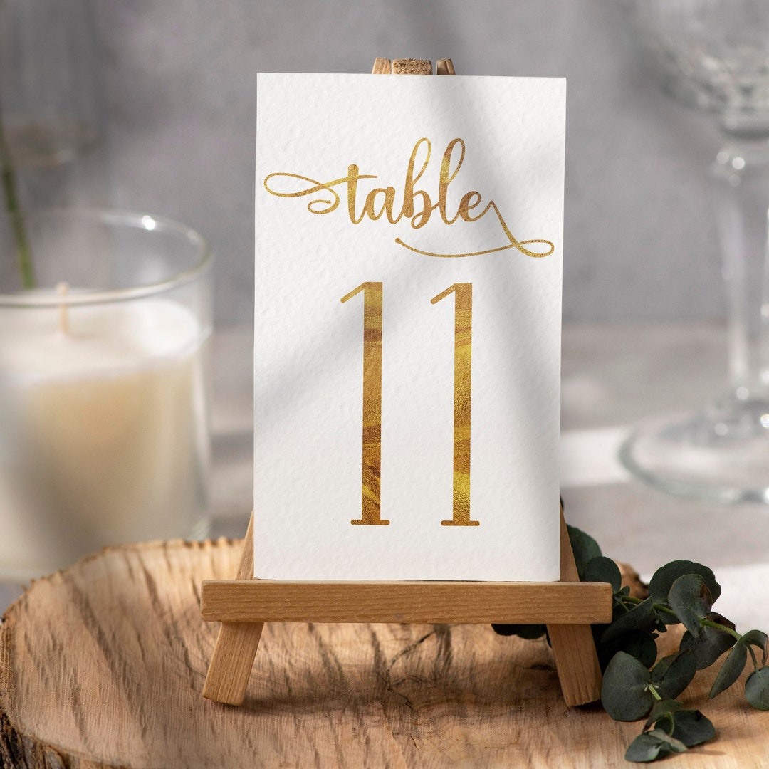 Gold Wedding Table Numbers 1-30 - Gold Wedding Table Décor - Elegant ...