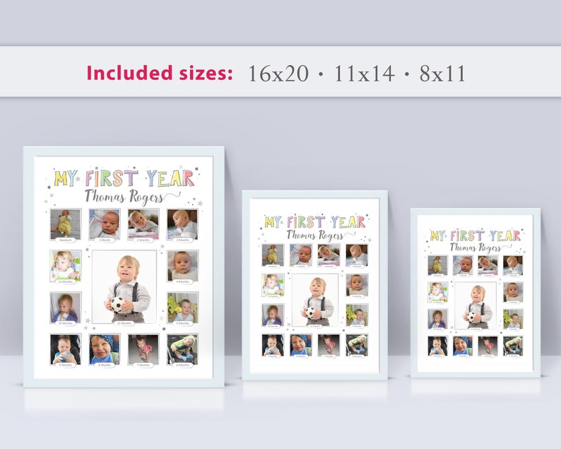 My First Year Photo Poster 1st Birthday Photo Collage Sign - Etsy