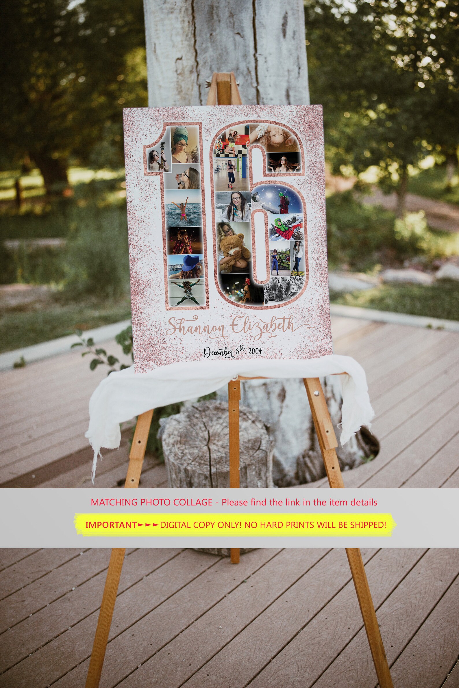 Sweet 16 Birthday Stats Birthday Poster Rose Gold White - Etsy