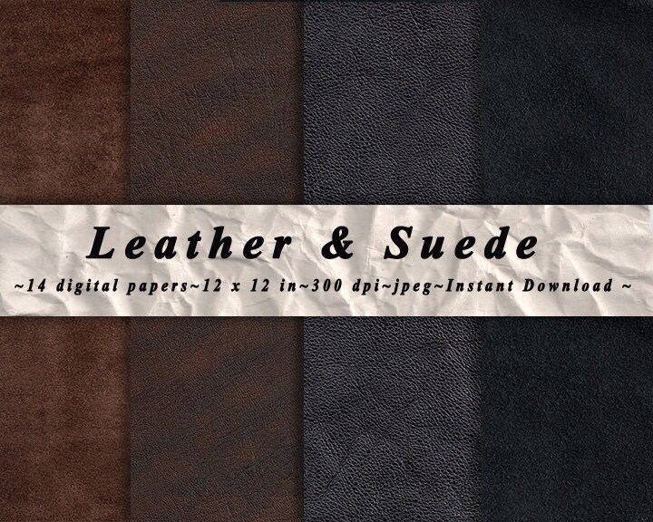 Leather Suede Fabric Digital Paper Pack of 14 300 Dpi - Etsy
