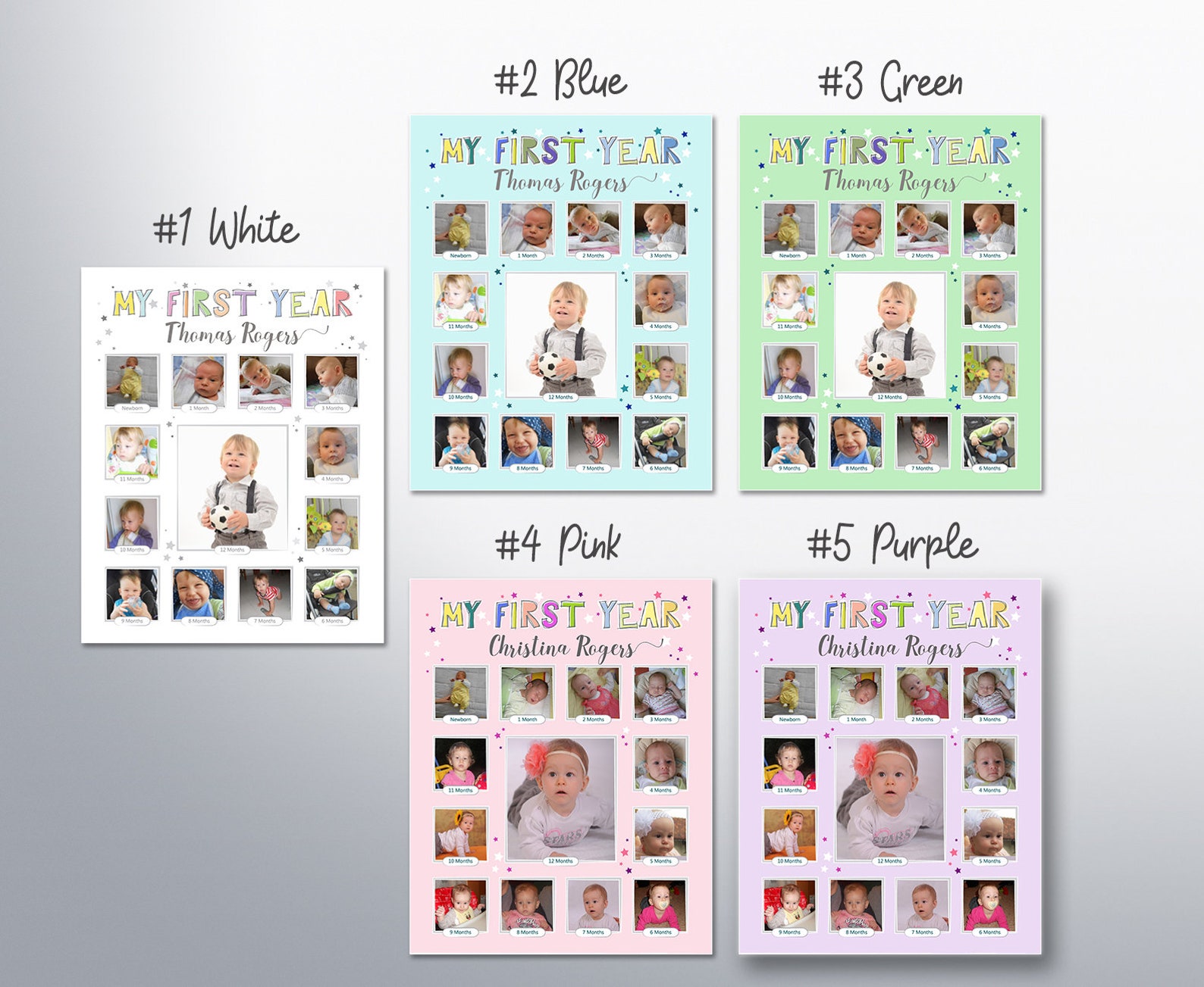 My First Year Photo Poster 1st Birthday photo Collage Sign | Etsy