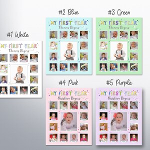 My First Year Photo Poster 1st Birthday photo Collage Sign | Etsy
