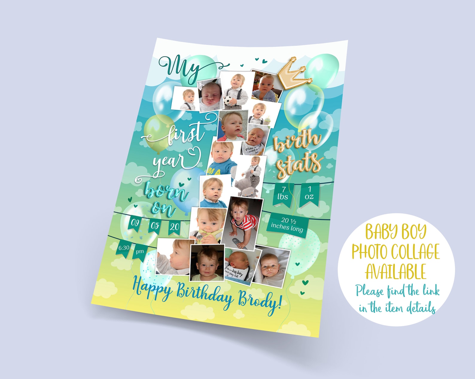 My First Year Photo Poster 1st Birthday Photo Collage Sign - Etsy