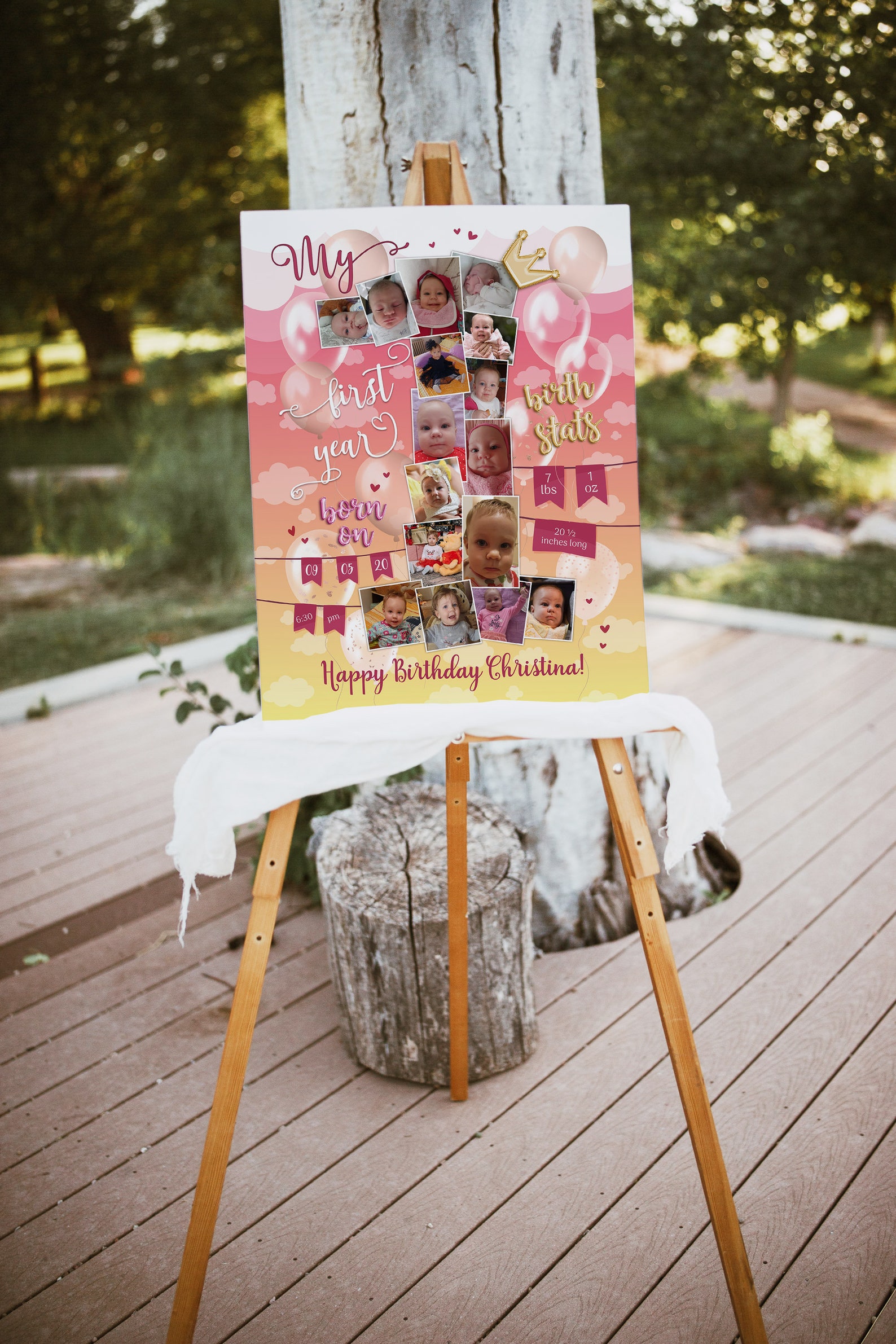 My First Year Photo Poster 1st Birthday Photo Collage Sign - Etsy