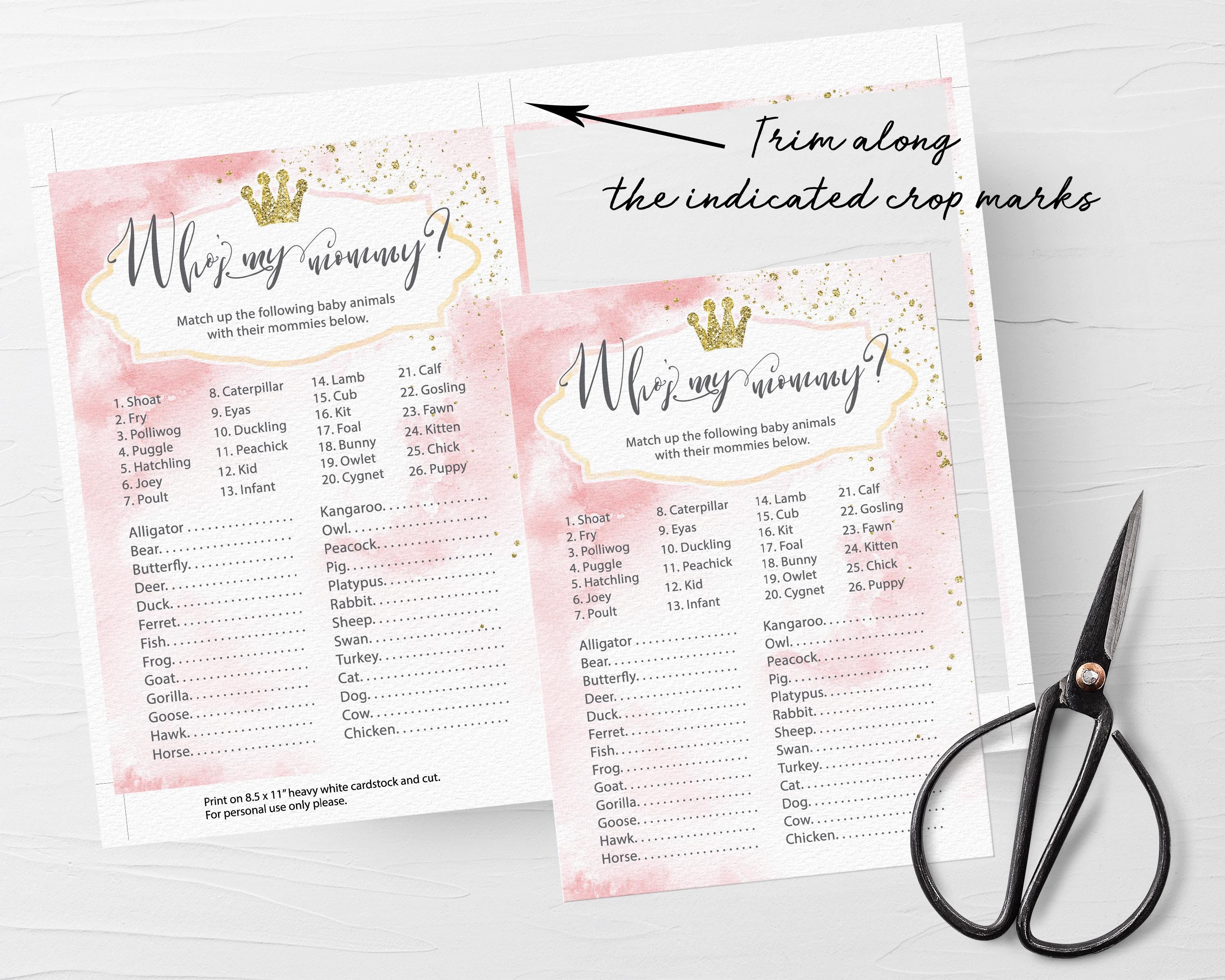 Who is My Mommy Baby Shower Game PINK and GOLD Who's My - Etsy