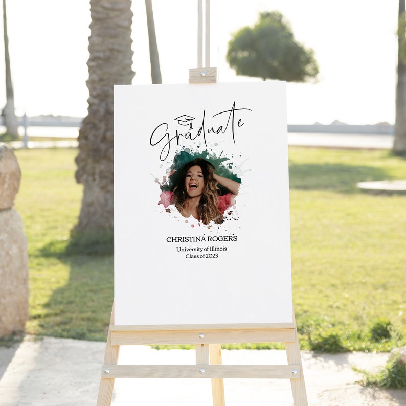 Graduation Signature Board Modern Photo Signature Sign Grad - Etsy