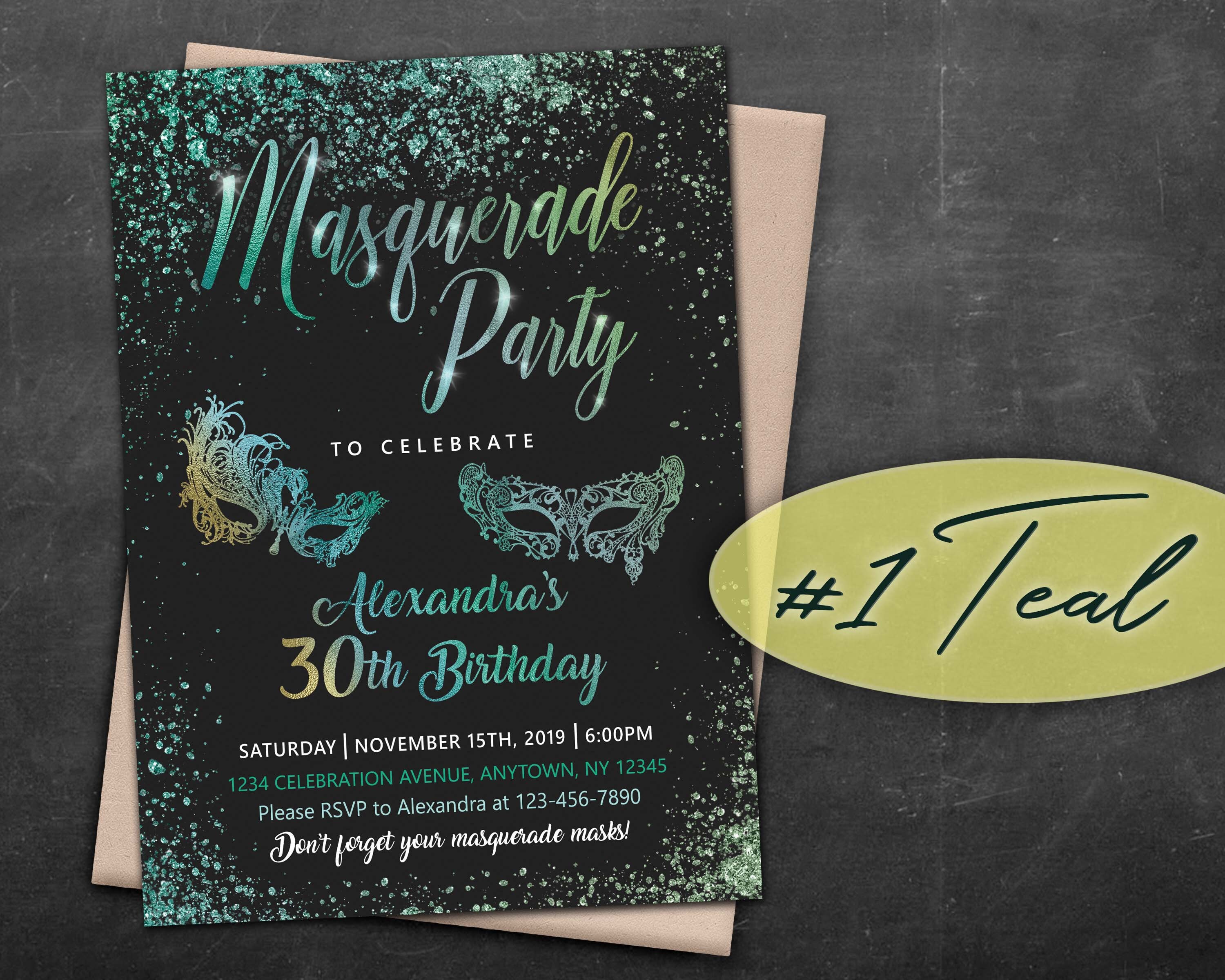 MASQUERADE Party Invitation Masquerade Ball Invite Mardi | Etsy