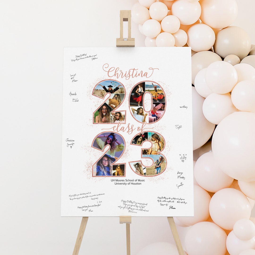 Graduation Signature Board Guest Signing Board With Pictures - Etsy