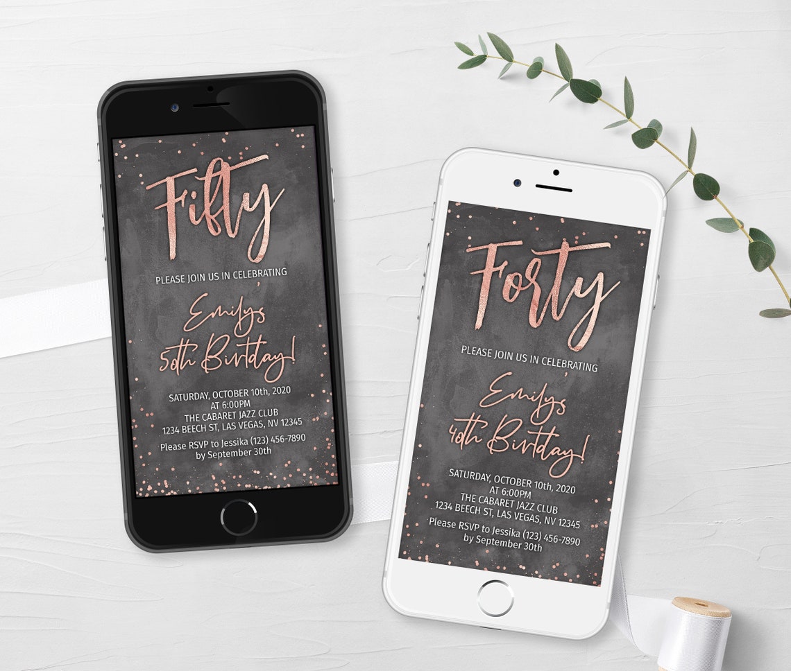 Electronic Birthday Invitation Text Message Invite Digital | Etsy