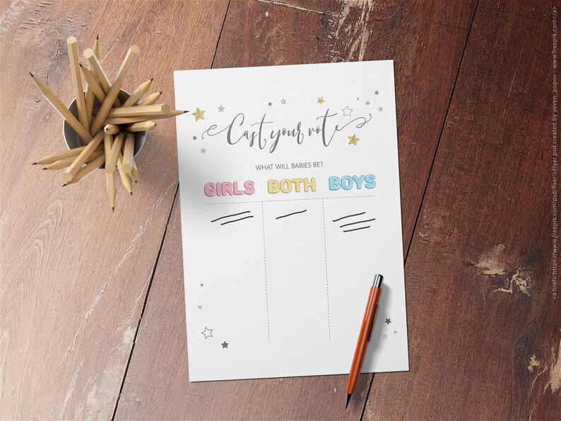 Cast Your Vote Twins Gender Reveal Guess the Gender Girls - Etsy