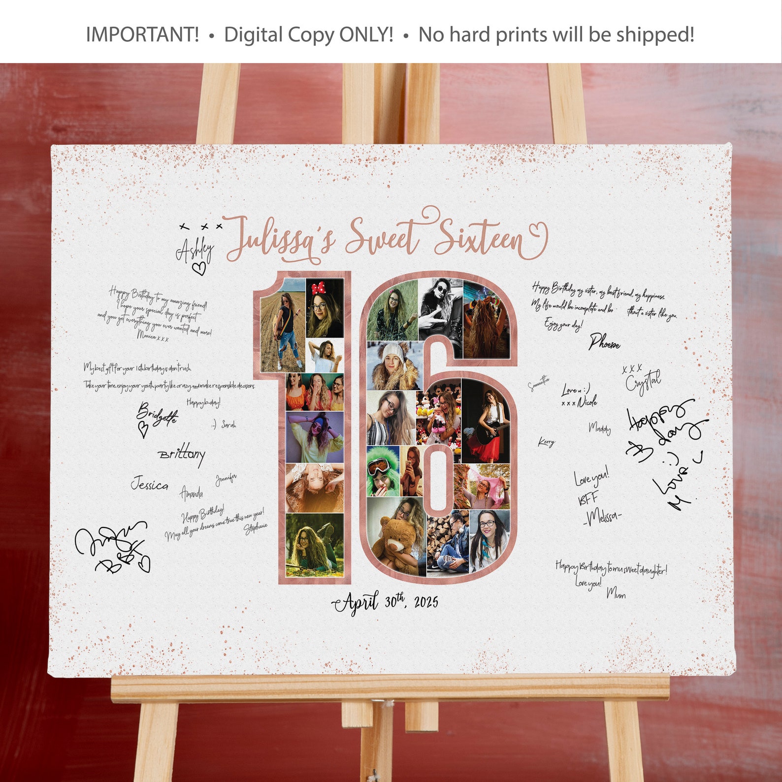 Sweet 16 Guest Book Alternative, Sweet Sixteen Photo Guest Book, Sweet ...