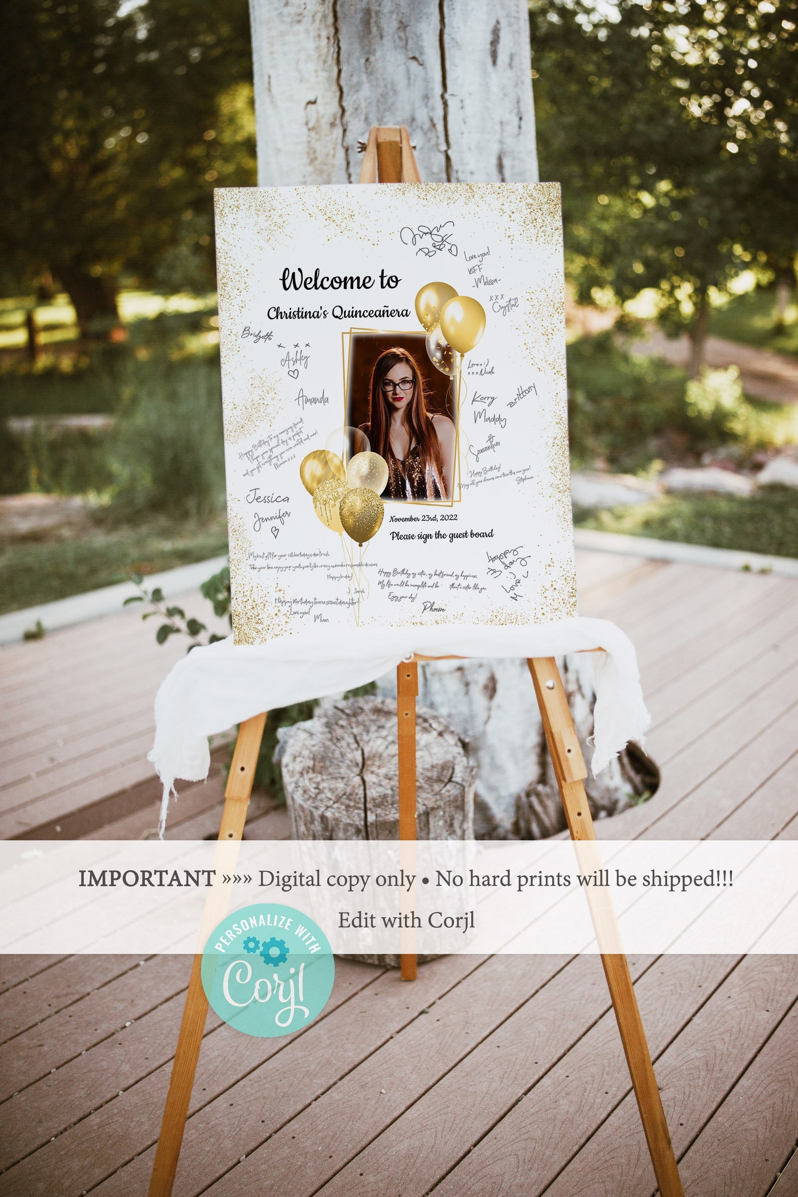 Sweet 16 Sign in Board Signature Board Template Sweet 16 - Etsy