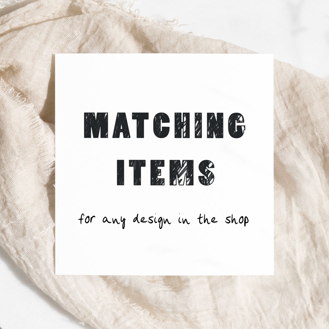 MATCHING ITEM / Add a Matching Item for a Previously Purchased Design ...