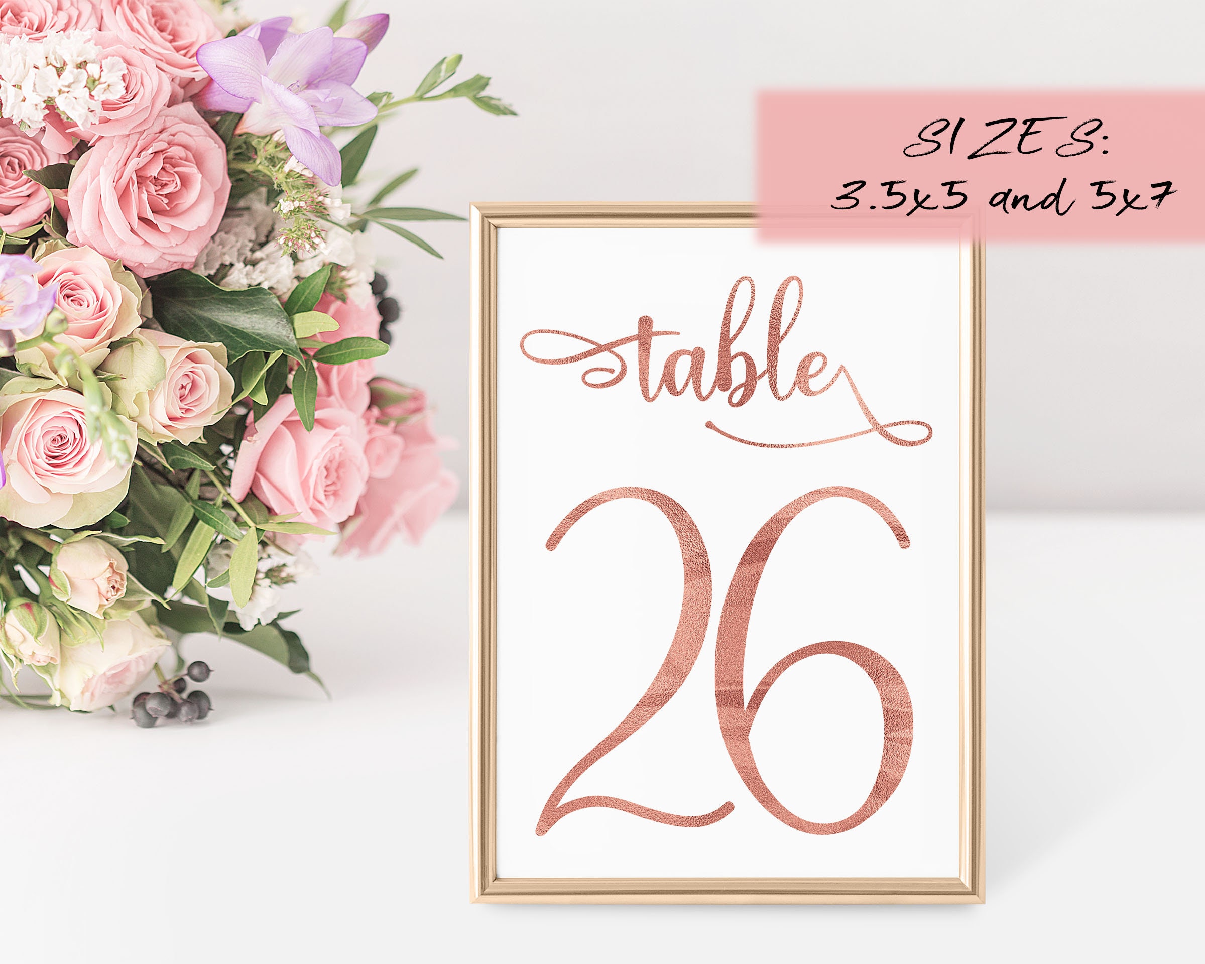 Rose Gold Wedding Table Numbers Rose Gold Faux Foil Wedding - Etsy