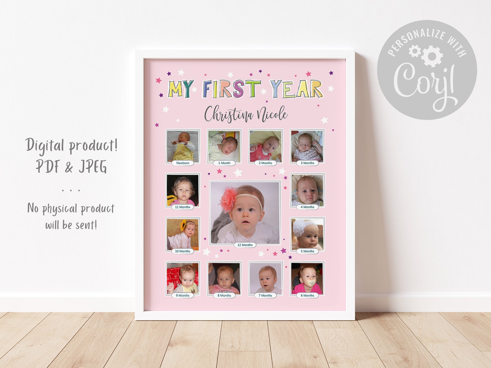 My First Year Photo Poster 1st Birthday Photo Collage Sign - Etsy