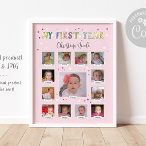 My First Year Photo Poster 1st Birthday Photo Collage Sign - Etsy