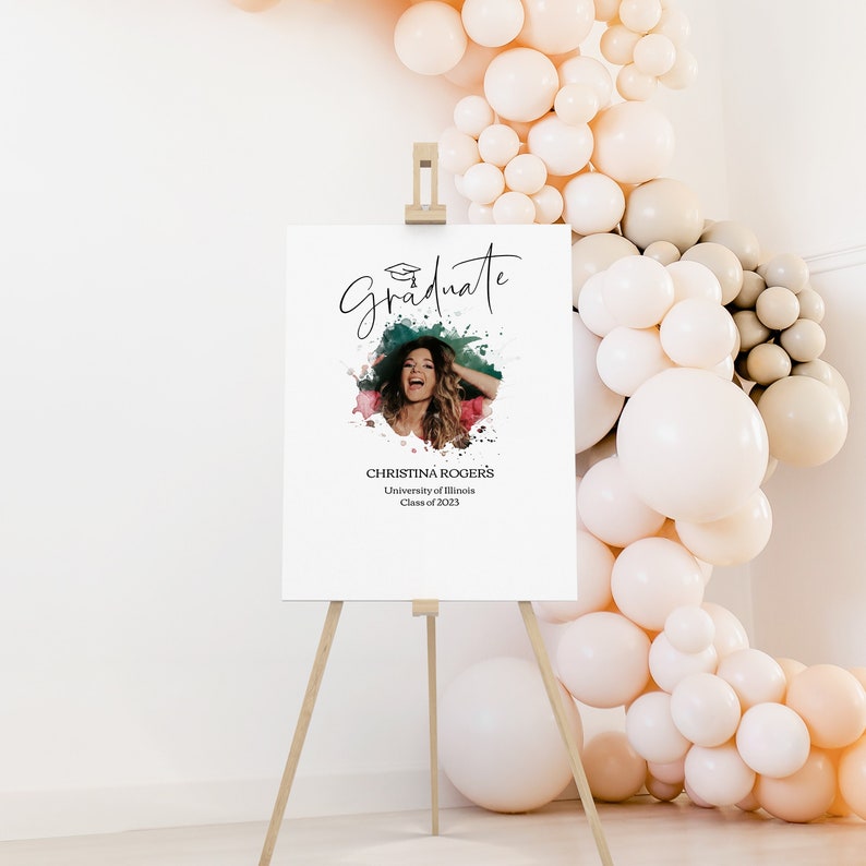 Graduation Signature Board Modern Photo Signature Sign Grad - Etsy