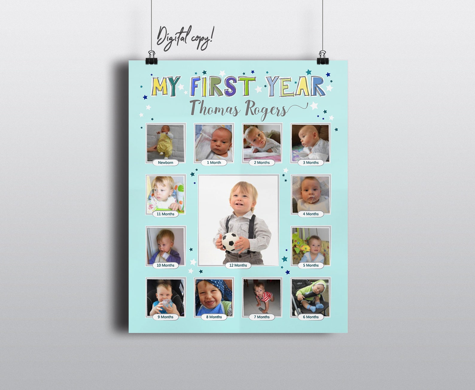My First Year Photo Poster 1st Birthday photo Collage Sign | Etsy