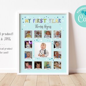 My First Year Photo Poster 1st Birthday Photo Collage Sign - Etsy