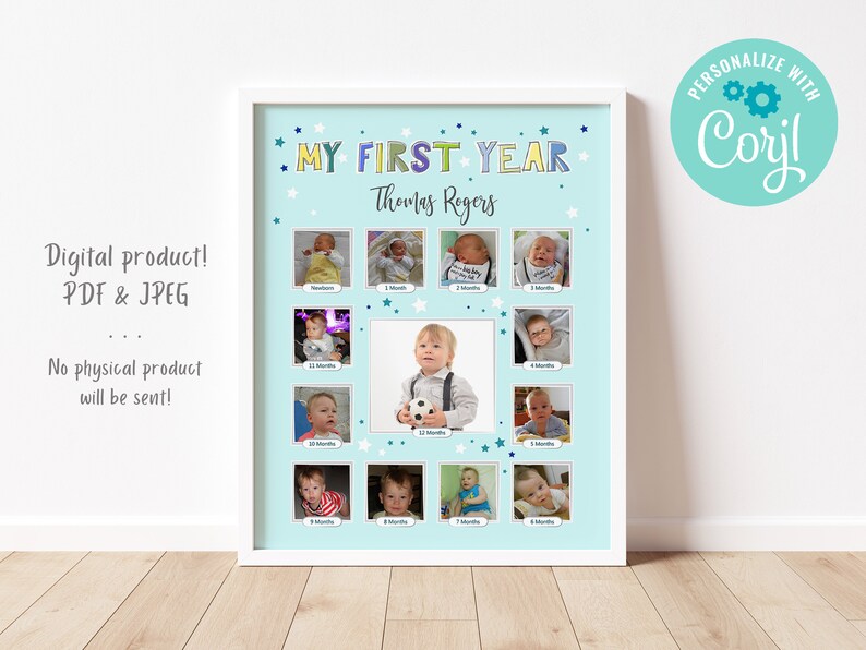 My First Year Photo Poster 1st Birthday Photo Collage Sign - Etsy