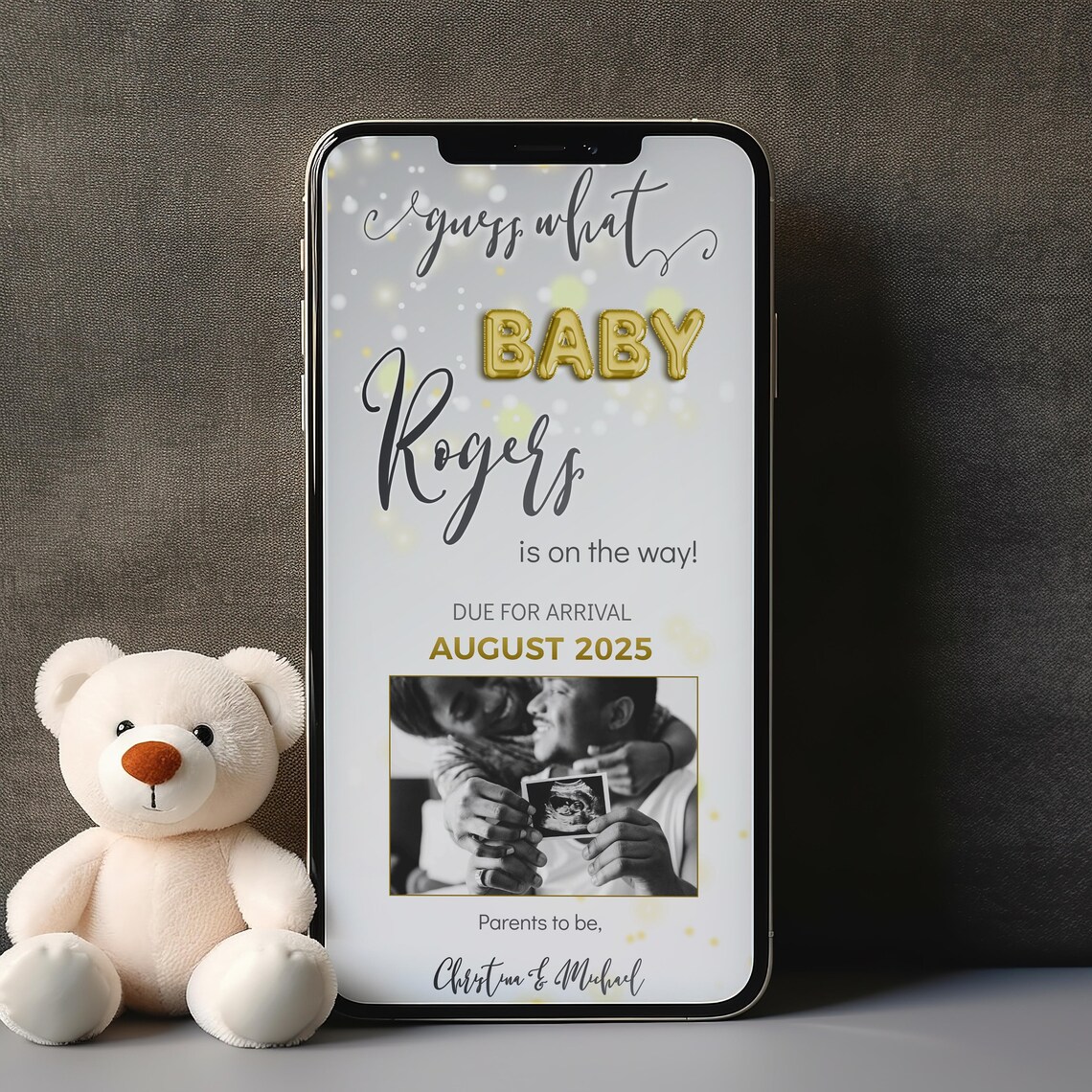 Electronic Editable Pregnancy Announcement, Sms Text Message Were ...