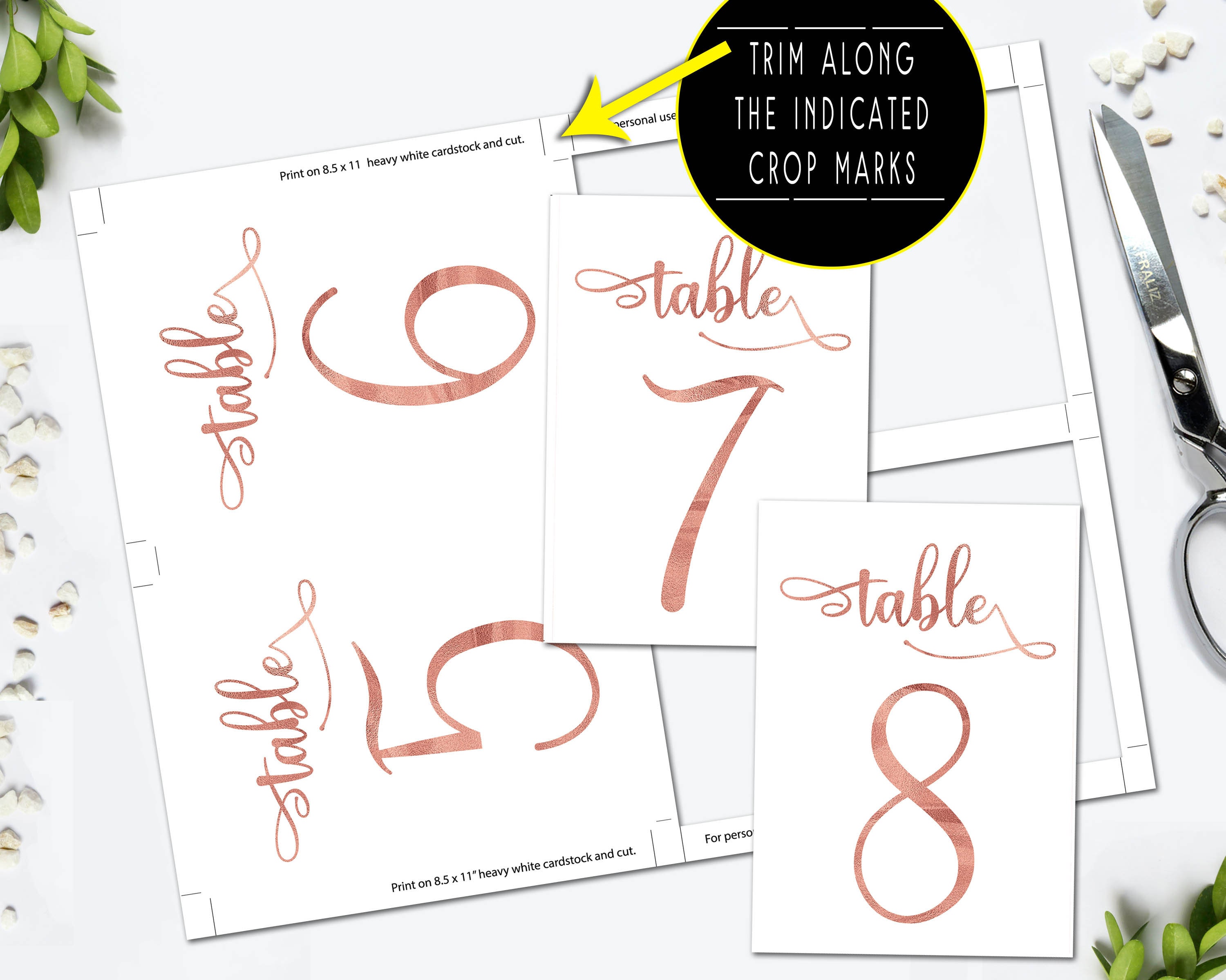 Rose Gold Wedding Table Numbers Rose Gold Faux Foil Wedding - Etsy