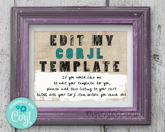 Edit My Corjl Template Digital File - Etsy