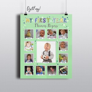My First Year Photo Poster 1st Birthday photo Collage Sign | Etsy
