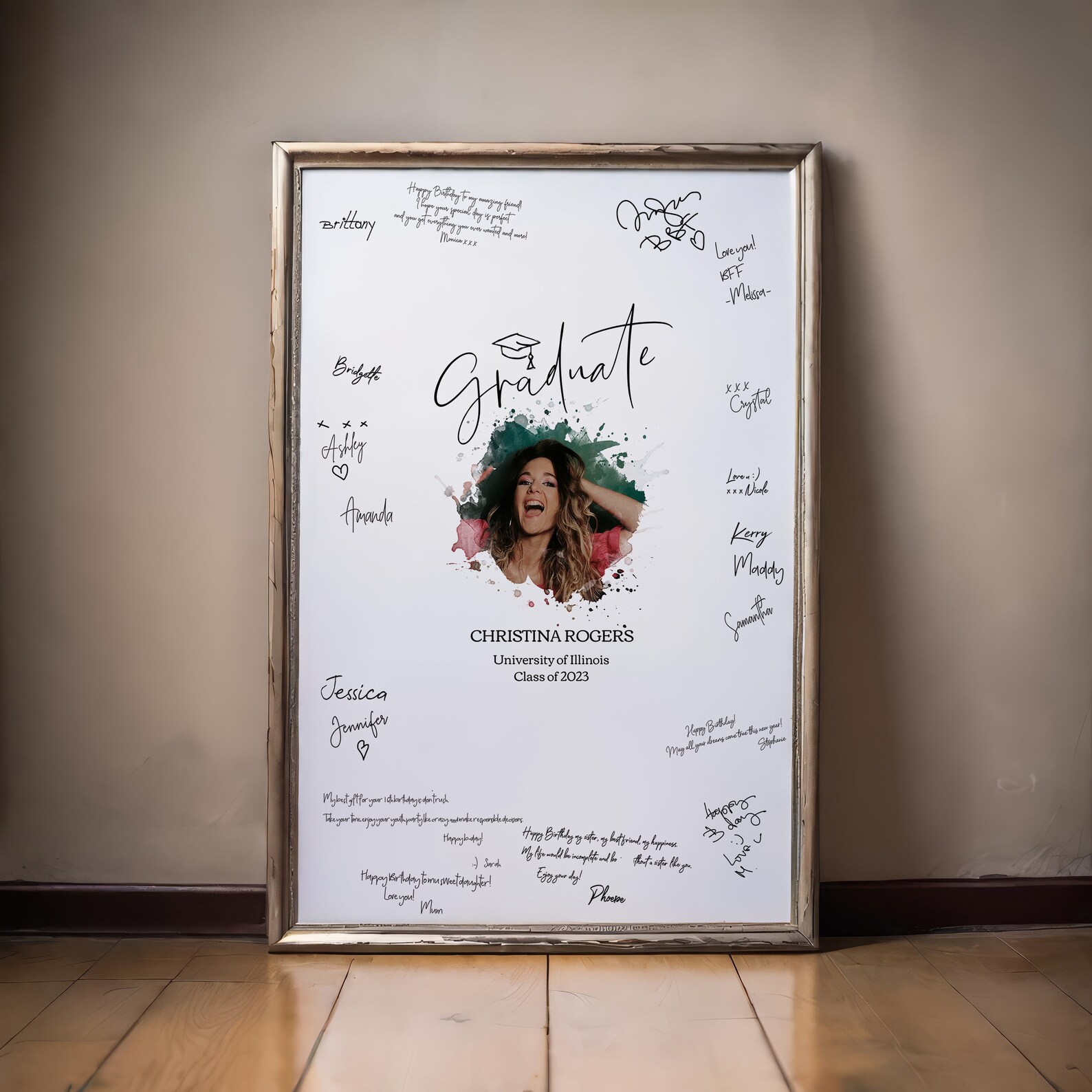 Graduation Signature Board, Modern Photo Signature Sign, Grad Party ...