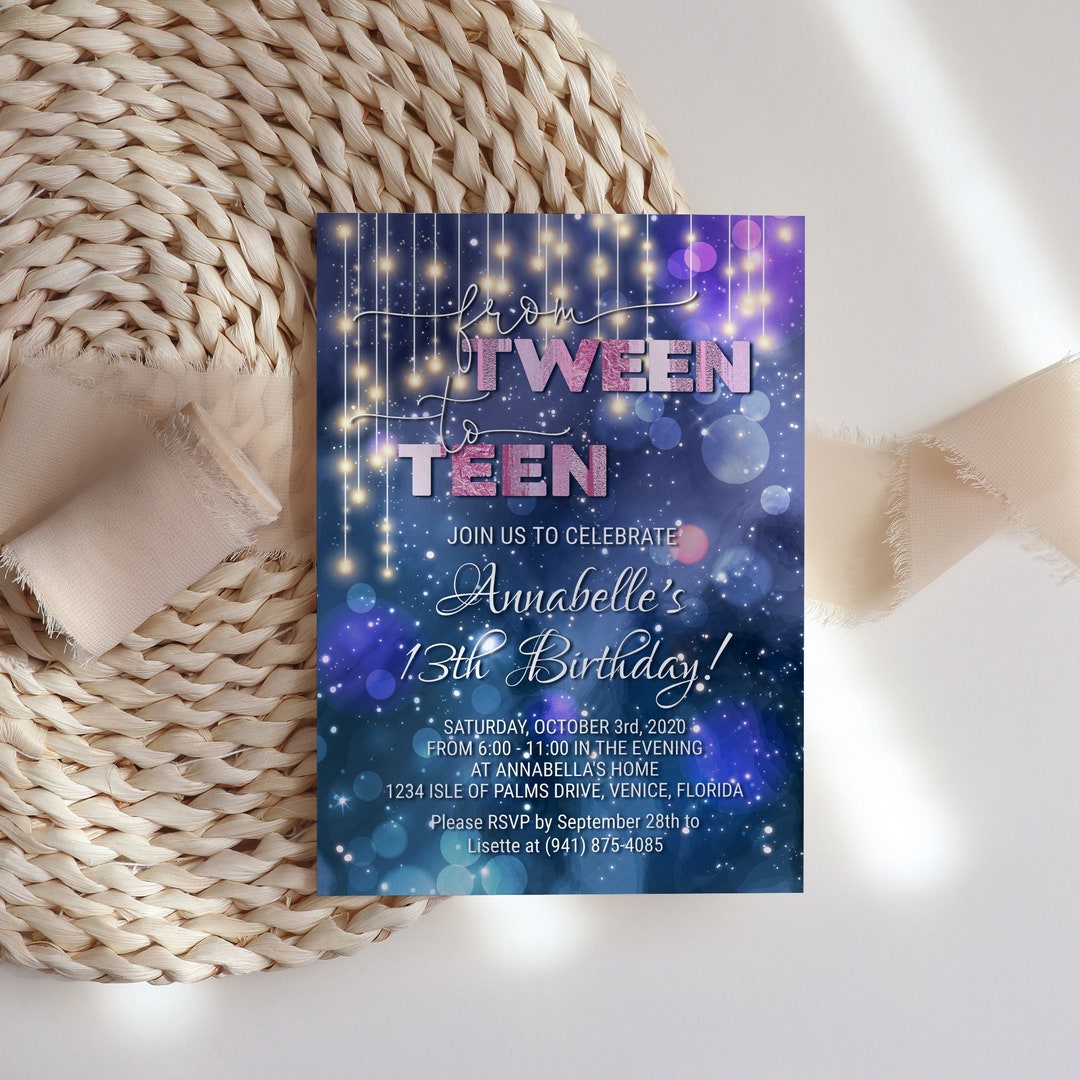 From Tween to Teen Birthday Invitation, 13th Birthday Photo Invite ...