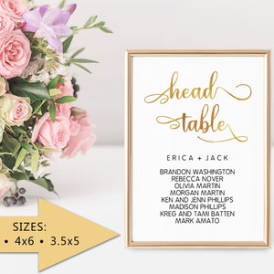 Gold Wedding Seating Chart PDF Template, Printable Wedding Seating Plan ...