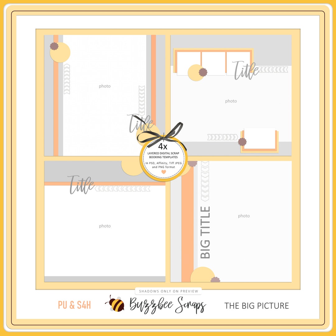 The Big Picture Digital Scrap Booking Templates - Etsy