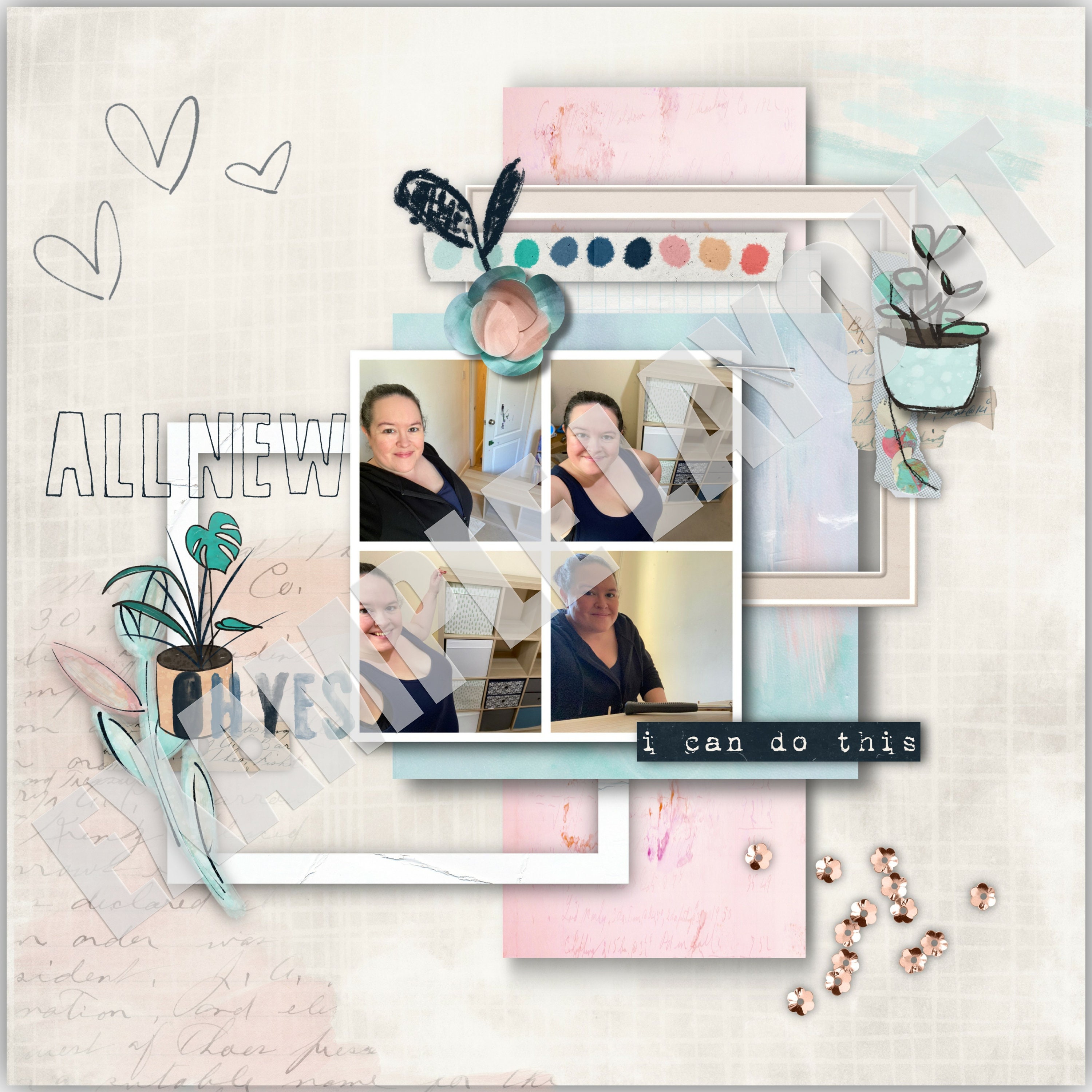 Framed 01 Digital Scrapbooking Templates - Etsy