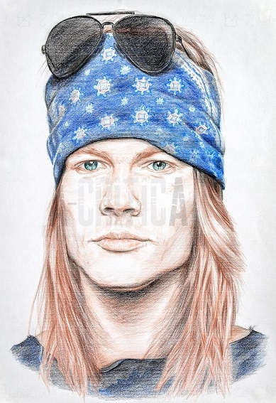 Axl Rose Original Portrait. Guns N' Roses. Hand-signed. - Etsy