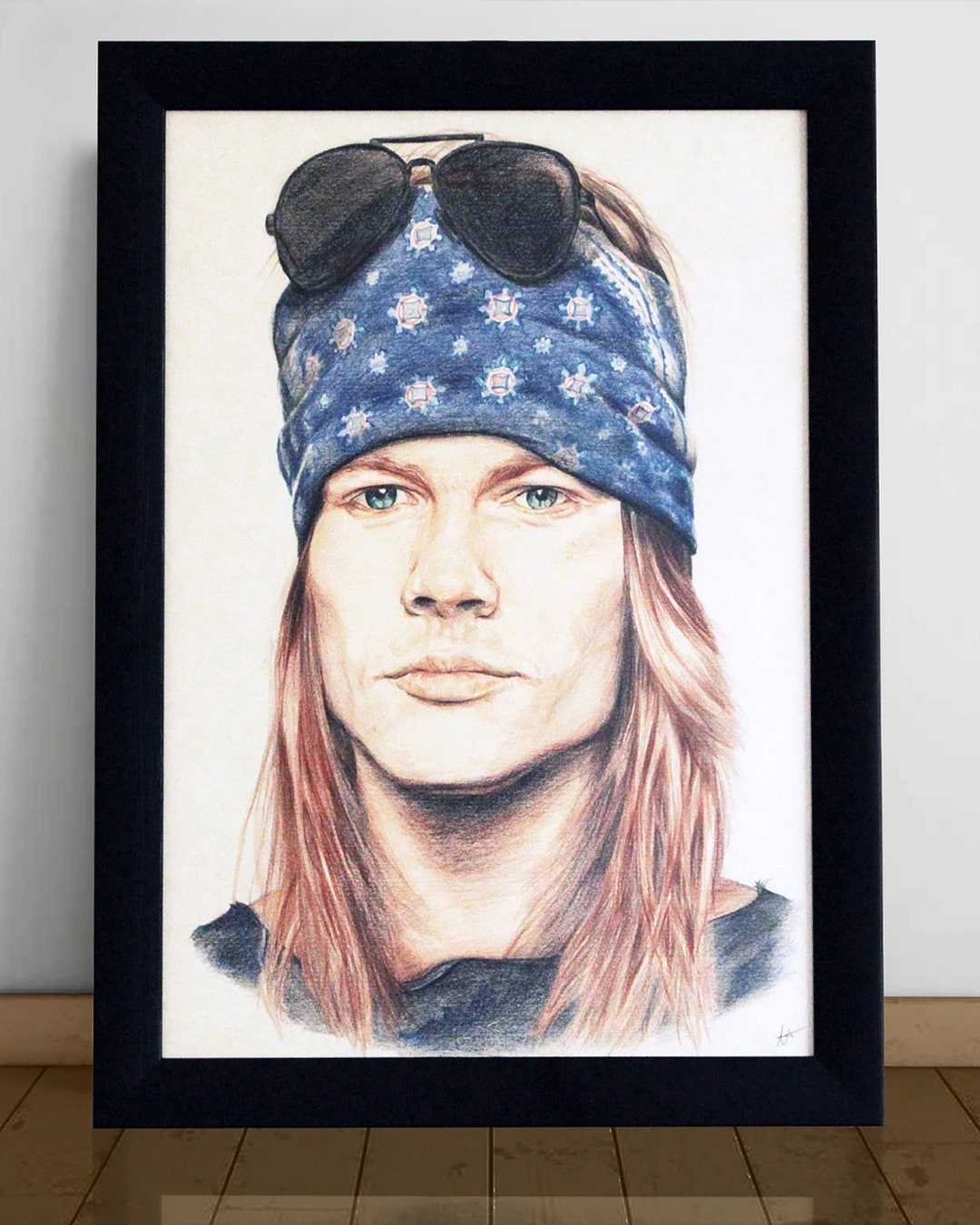 Axl Rose Original Portrait. Guns N' Roses. Hand-signed. A-criticart ...