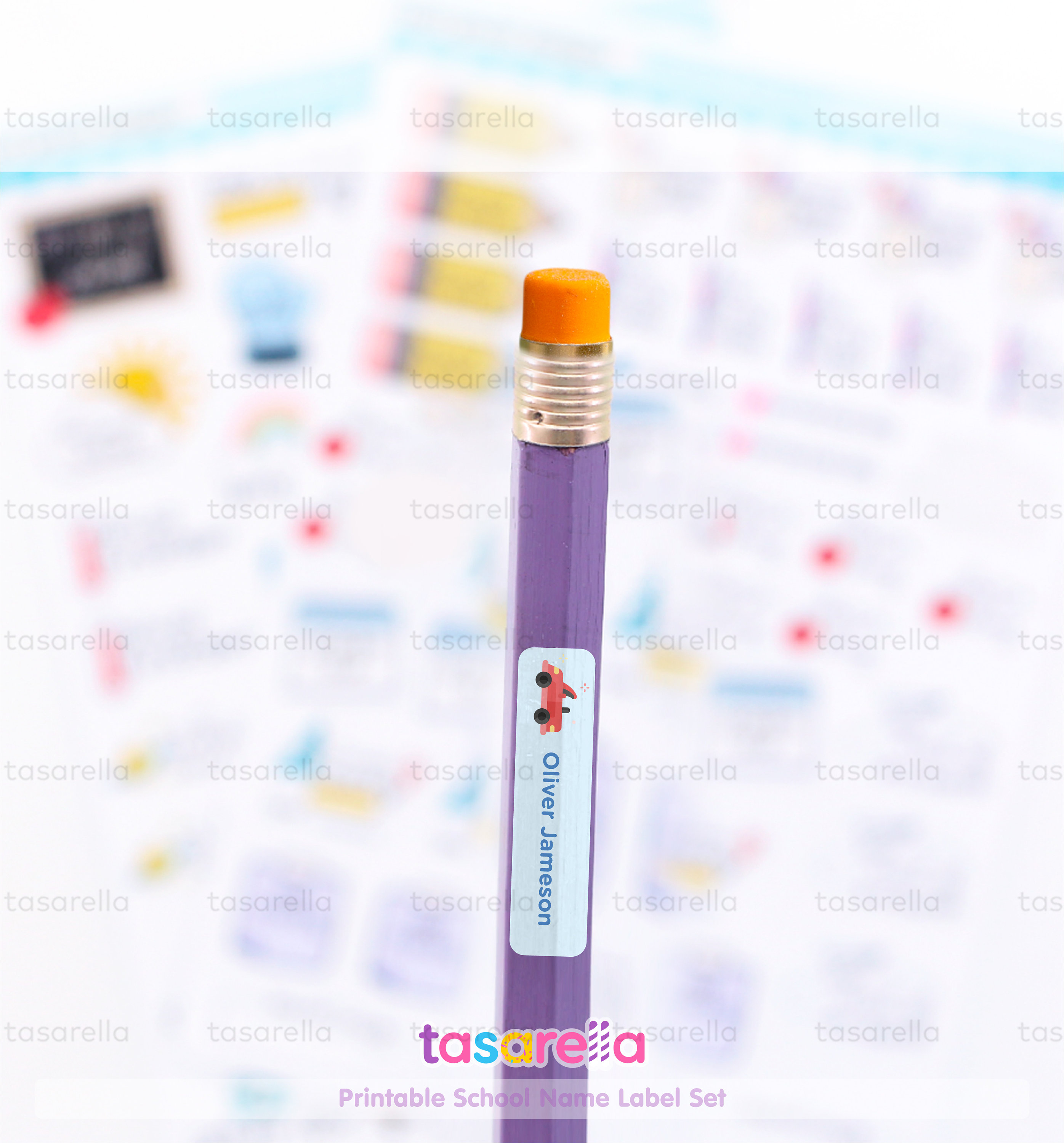 Cars Name Labels, Editable School Labels, Personalised PRINTABLE ...